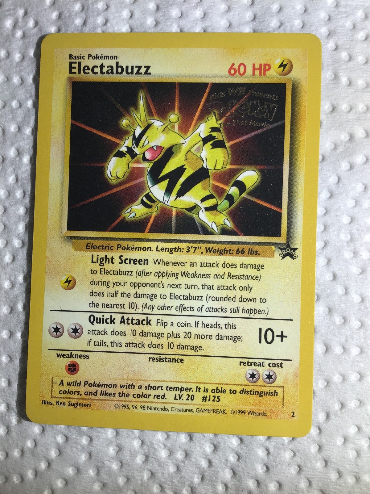 Electabuzz # 2 WB Gold Stamped Black Star PROMO WOTC Rare NEAR MINT ...