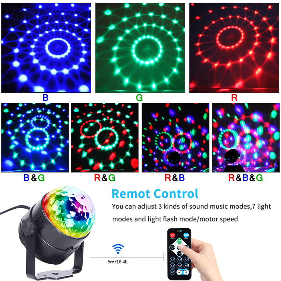 4Pack 36 LED RGB Stage Lighting PAR Light DMX Beam Party DJ Disco Ball ...