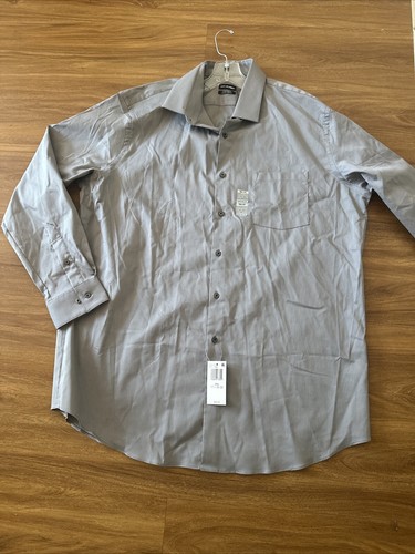 Van Heusen Dress Shirt Stain Shield Stretch Size XL 17.5 X 35/36 TALL ...