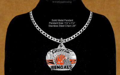 NEW CINCINNATI BENGALS STAINLESS STEEL NECKLACE NFL FOOTBALL SPORTS ...