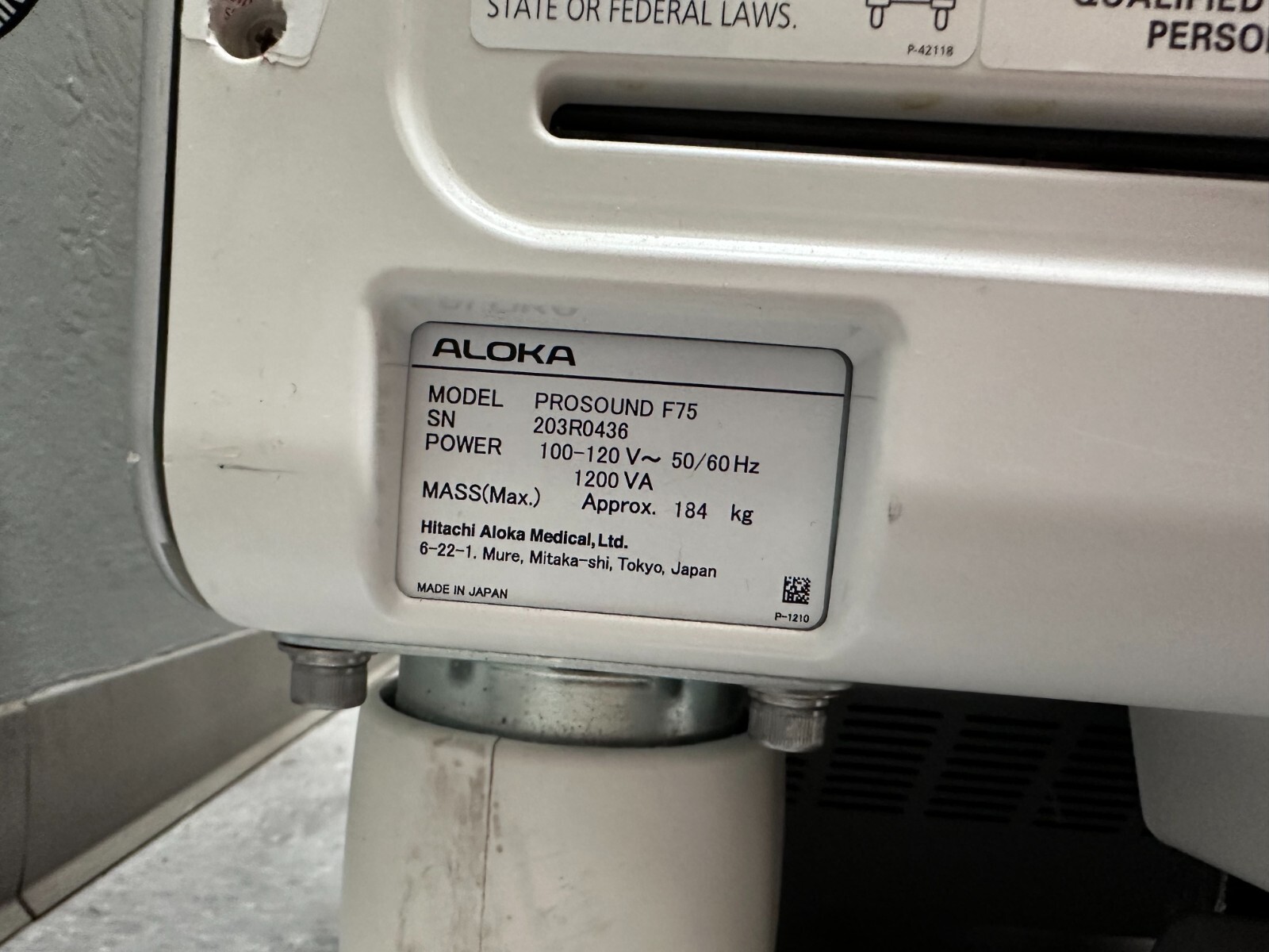 ALOKA PROSOUND F75 PREMIER ULTRASOUND SYSTEM | eBay