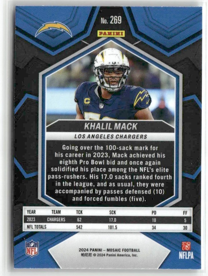 Khalil Mack 2024 Panini Mosaic Los Angeles Chargers #269 | eBay