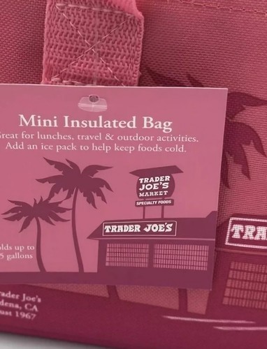 TRADER JOE'S MINI INSULATED TOTE LUNCH BAG - PINK | eBay