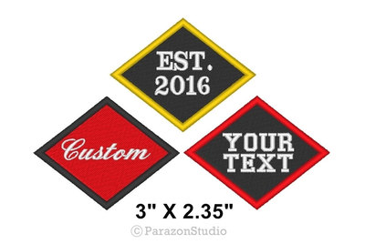 Custom Embroidered Biker Rocker Diamond Tag % MC Patch Badge 3" X 2.35 ...