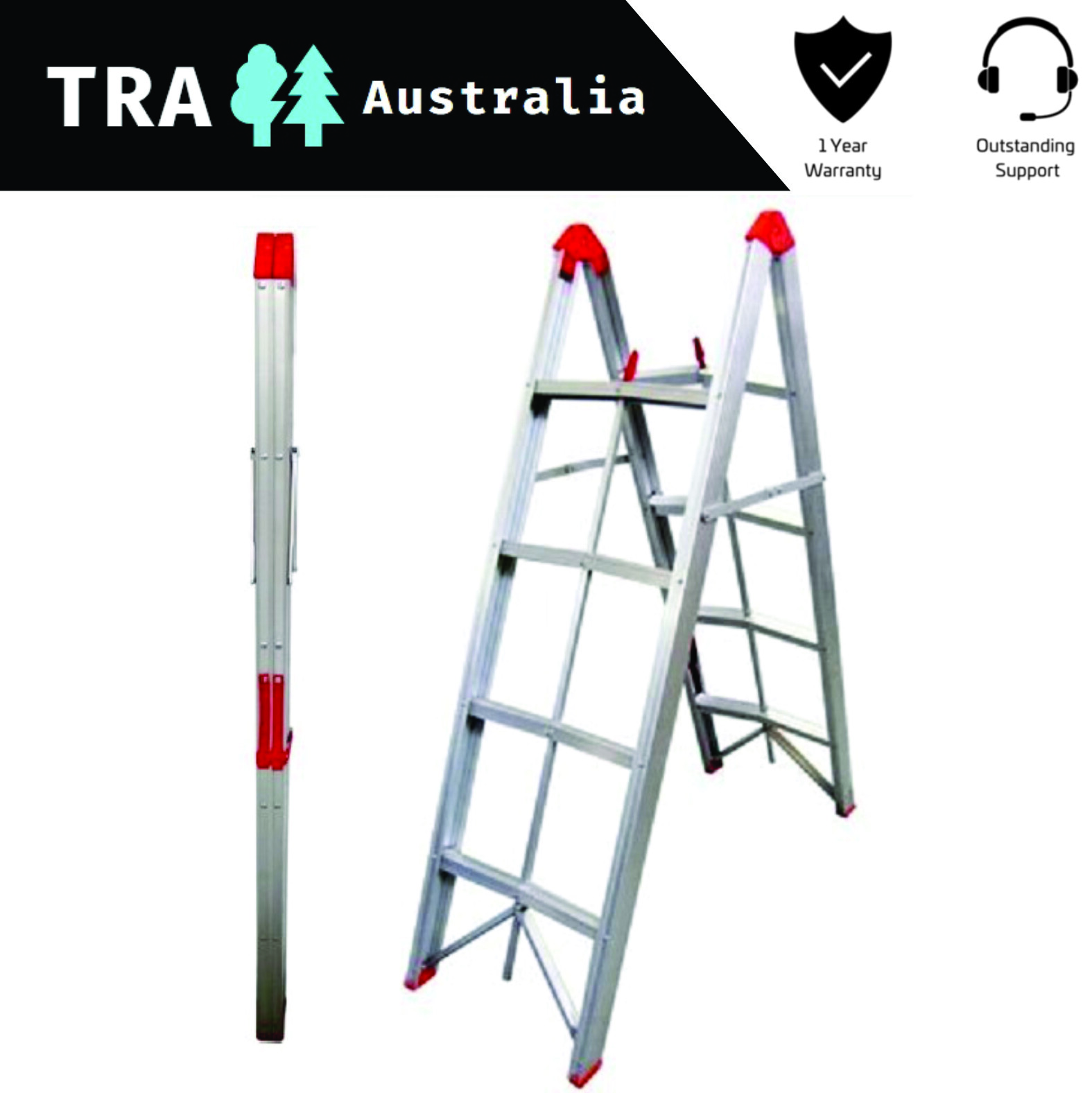 4 STEP COLLAPSIBLE PORTABLE LADDER PLATFORM BENCH STOOL TELESCOPIC | eBay