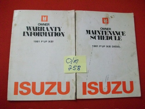 1981 ISUZU P'UP OWNER WARRANTY INFORMATION & MAINTENANCE SCHEDULE ...