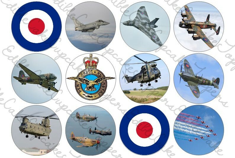 Raf Jets Military Red Arrows Cupcake Toppers Edible Cake Icing | eBay UK