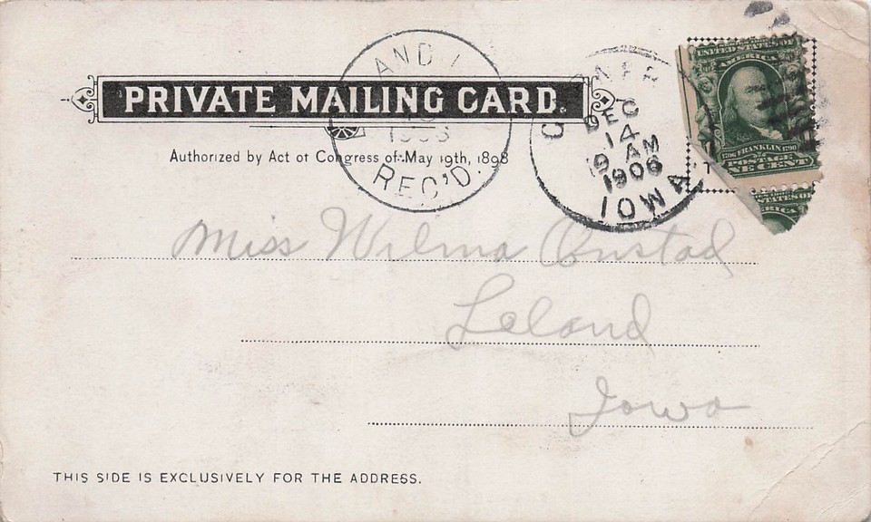 Garner Iowa Bell Block Post Office Downtown Main Street Early 1900s ...