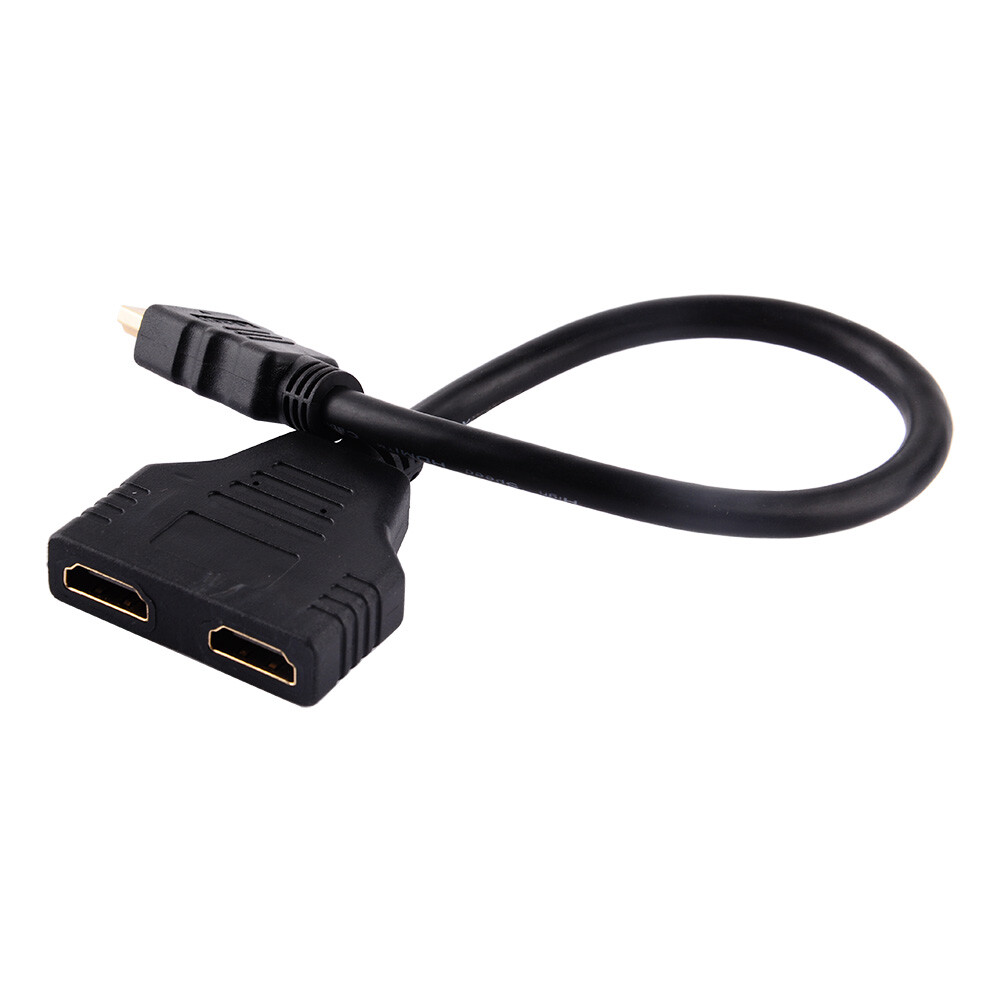 HDMI Male To Dual Twin HDMI Female 1 to 2 Way Splitter Adapter Cable ...