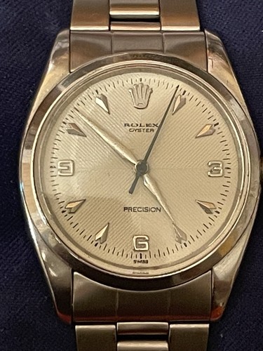 ROLEX 6422 CHEVRON CROSS HAIR DIAL OYSTER PRECISION 1956 Mens 34mm ...