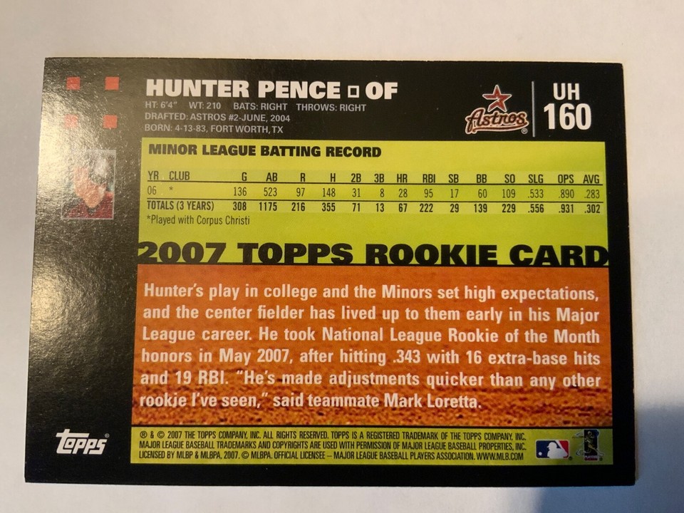 2007 Topps Updates and Highlights Hunter Pence RC Card # UH 160 | eBay