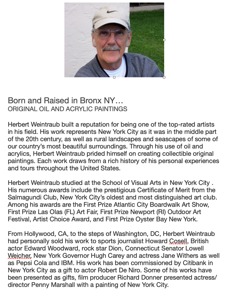 Herbert (Herb) Weintraub Artist Original Oil NYC Italiano Store Front, 5" x 7" | eBay