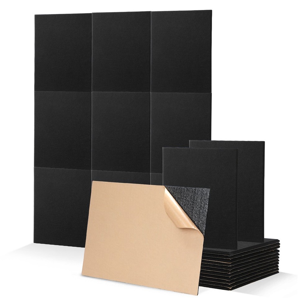 48X Acoustic Wall Panel Tiles Studio Sound Proofing Insulation Self ...