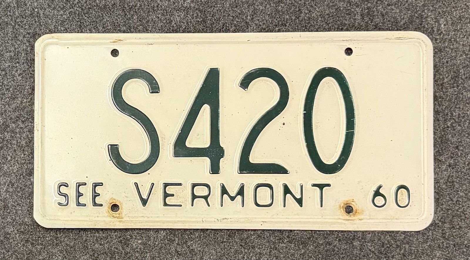 1960 Vermont Vanity License Plate S 420 VT Plate Stoner 60 Smoke Pot | eBay