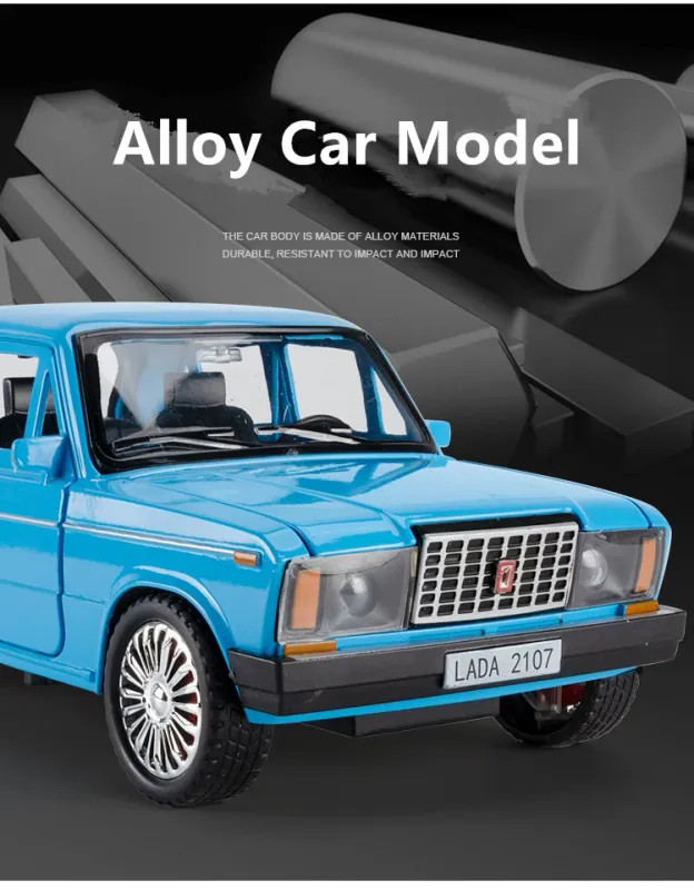 1/18 Russian LADA 2107 Classic Car Model Diecast Toy Collectible Sound ...