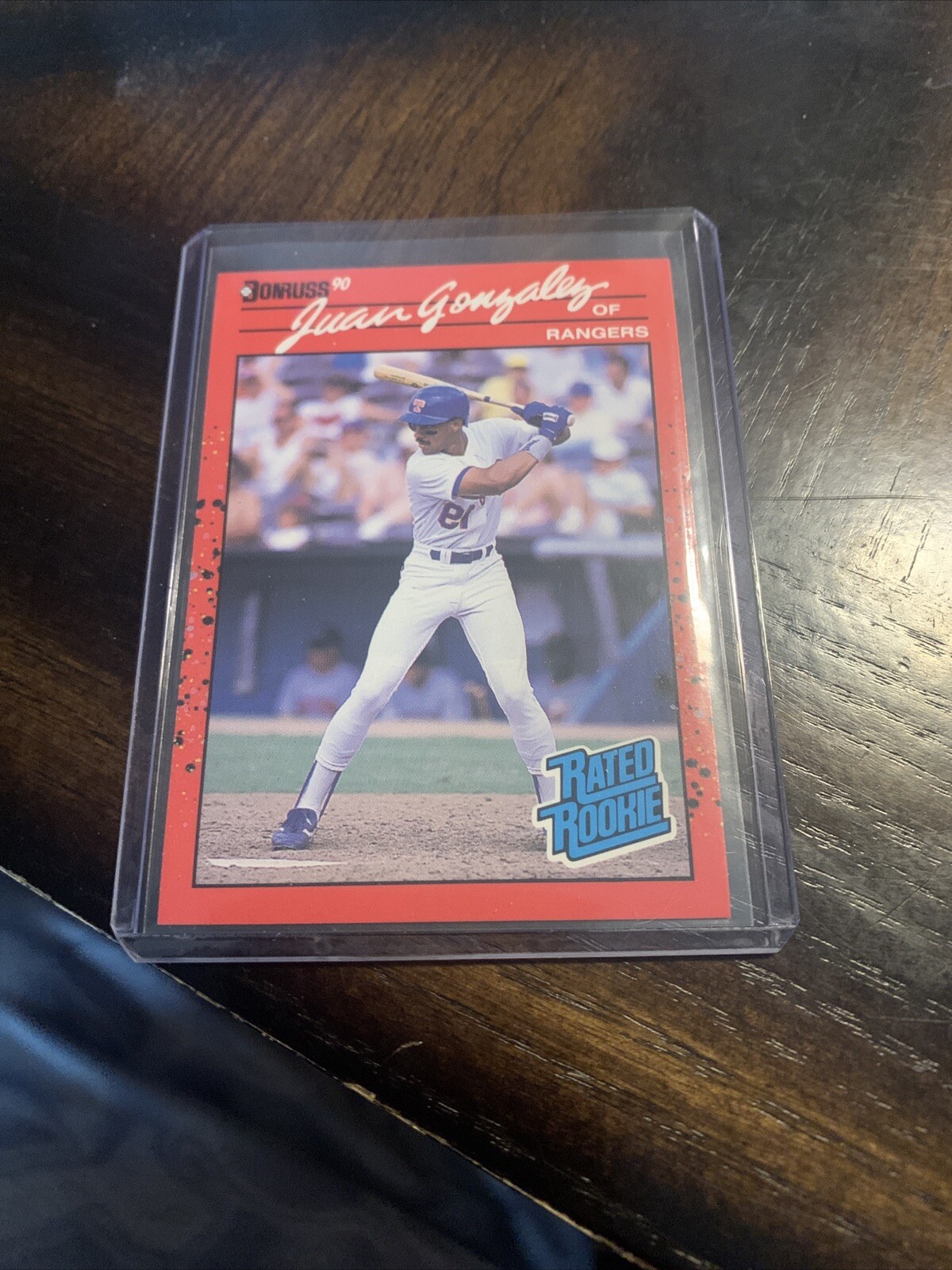 1990 Donruss JUAN GONZALEZ Baseball Reverse Negative Error Rookie Card ...