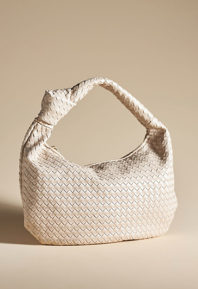 Melie Bianco Brigitte Large Satchel Recycled Vegan Woven Knot Bag ...