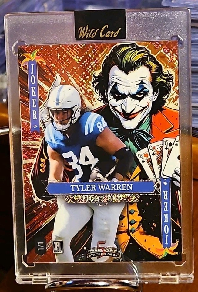 Tyler Warren 1/1 Joker ROOKIE Card 2025 Wild Card Jokers Wild God Brick ...