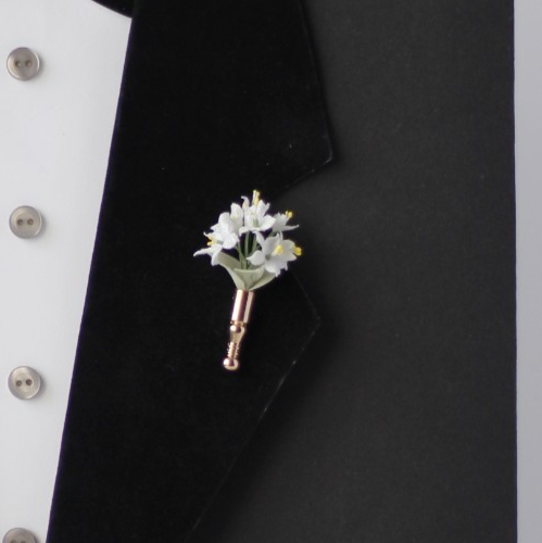 Elegant Poirot lapel vase Tussie Mussie brooch for men with potato ...