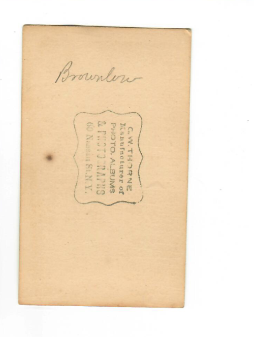Parson Brownlow Civil War CDV – C.W. Thorne NY – Pencil Signed Bottom ...