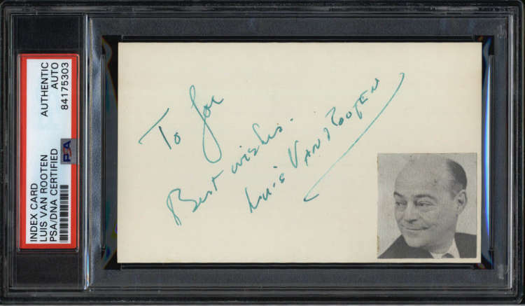 Luis Van Rooten D.1973 Actor Cinderella Signed Index Card PSA/DNA | eBay