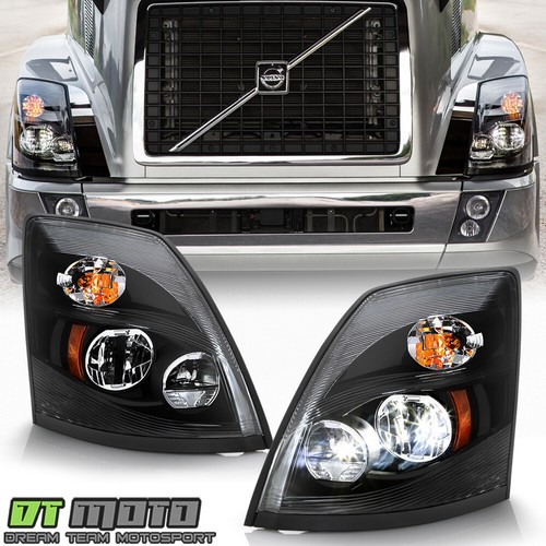 2004-2017 Volvo VNL Truck Performance Black LED Headlights Headlamps ...