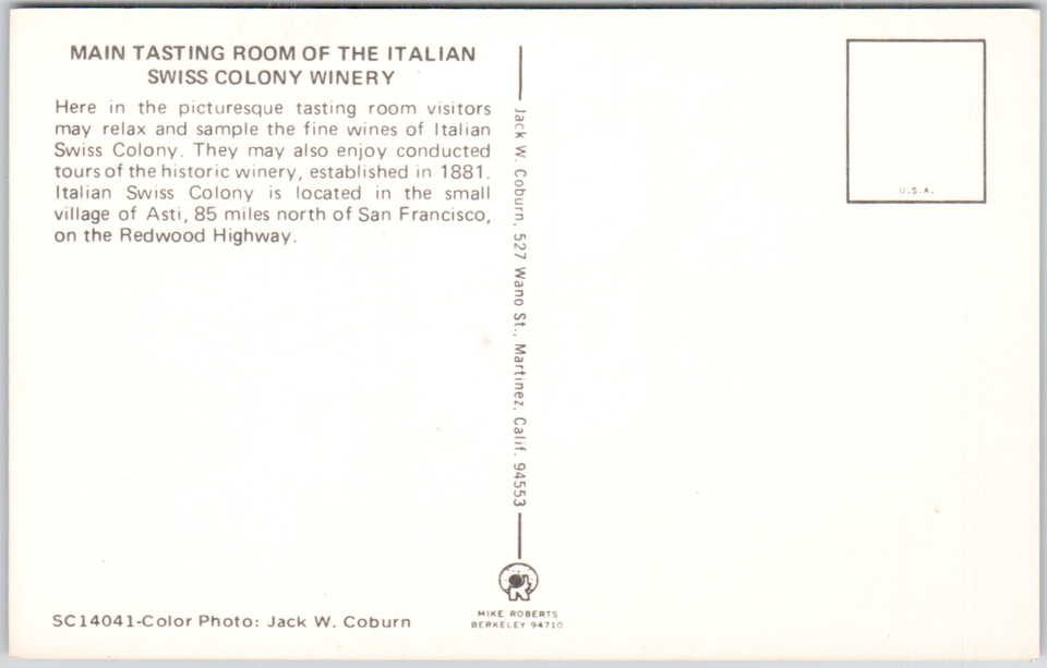 Main tasting Room Italian Swiss Colony Asti California Village Vintage ...
