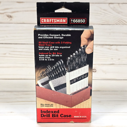VINTAGE CRAFTSMAN INDEXED DRILL BIT CASE 966850 STEEL IN BOX MADE IN ...