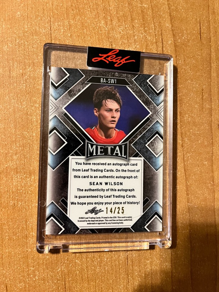 2022 Leaf Metal Soccer - Sean Wilson - Blue Prismatic Auto #d 14/25 | eBay