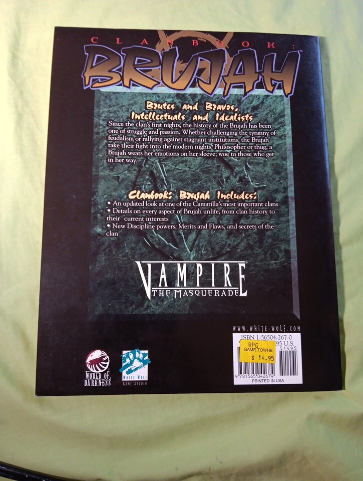 Clanbook: Brujah -Vampire: The Masquerade RPG Sourcebook 9781565042674 ...
