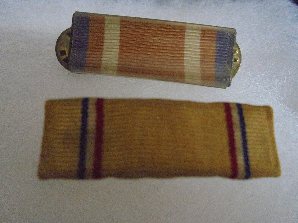 Vintage WWII U. S. Army Service Ribbons Lot of two Yellow and orange | eBay
