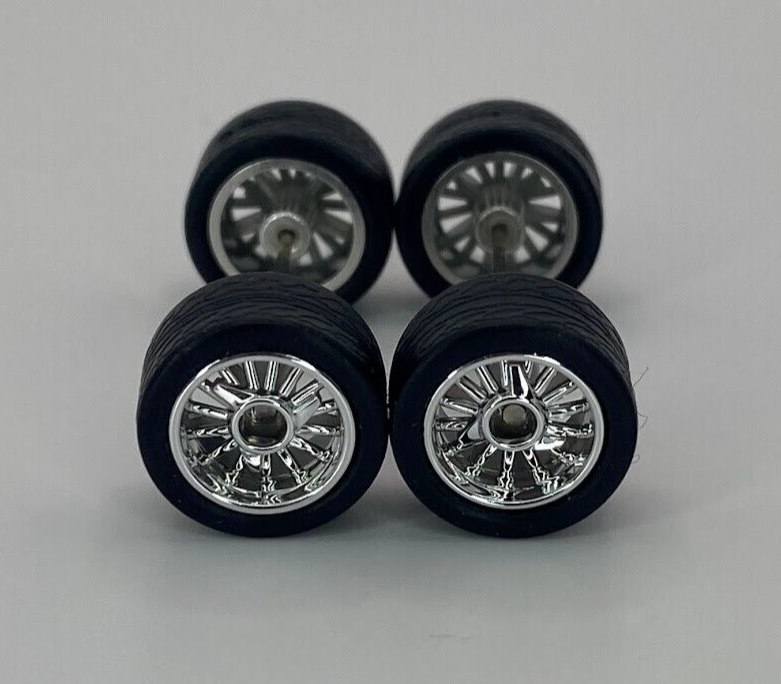 12/12mm Chrome 15 spoke Low Rider Real Riders Wheel Set for 1/64 for ...