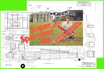 Great Planes Model Airplane Plans (RC): SUPER SPORTSTER 60 61½" for .45 ...
