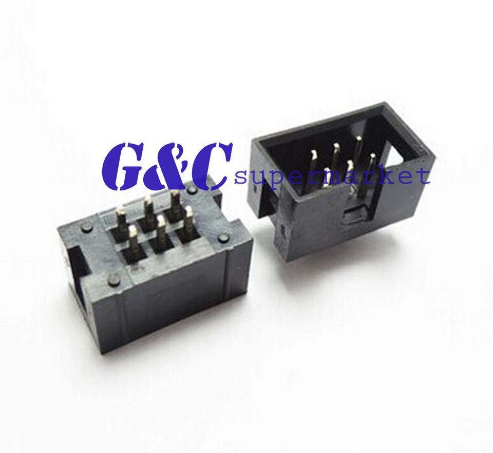 10PCS 2.54mm 2x3 Pin 6PIN Straight Box Header Shrouded header IDC Male ...