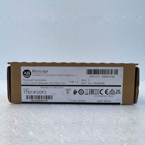 Allen-Bradley 1762-IF2OF2 MicroLogix 1200 I/O Module New Sealed AB ...