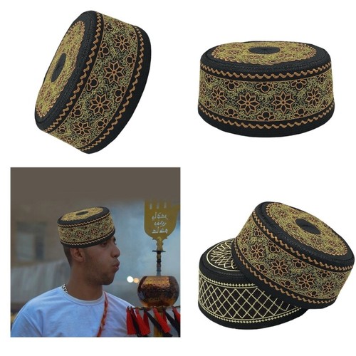 Turban Caps for Adult Breathable Cotton Kufi Round Arabia Hat Islamic ...