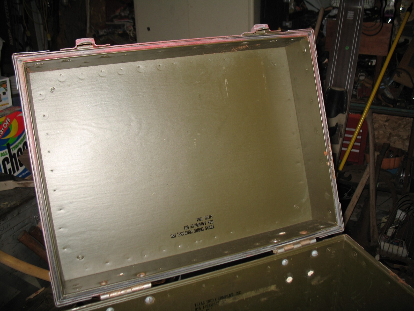 VTG 1964 MILITARY OFFICERS MESS KIT TRUNK CHEST BOX HINGES ADDED ...