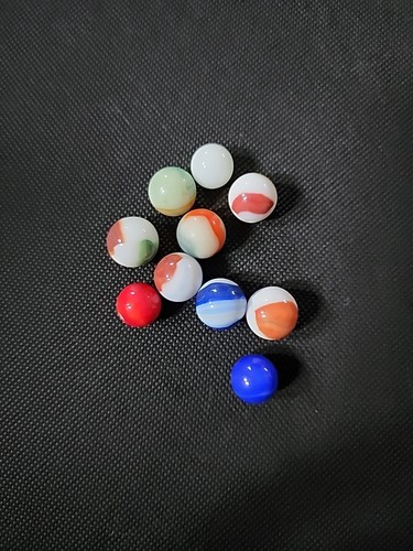 Vintage Mixed Agate Glass Marbles lot of 10 Marbles Mixed Sizes And ...