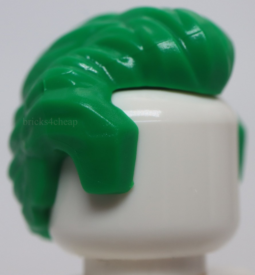 Lego Green Hair Short Swept Back with Sideburns and Widow's Peak | eBay