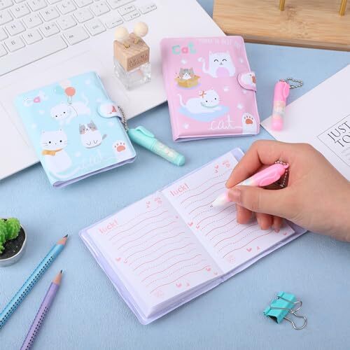 4 Pcs Small Notebook with Pen, Cute Notebooks for Girls, Mini Notebook ...