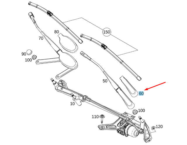 MERCEDES-BENZ GLB X247 FRONT LEFT WIPER ARM COVER LHD A2478240500 ...