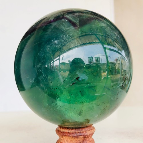 2.2LB Natural Green Fluorite Quartz Crystal Sphere Mineral specimen ...