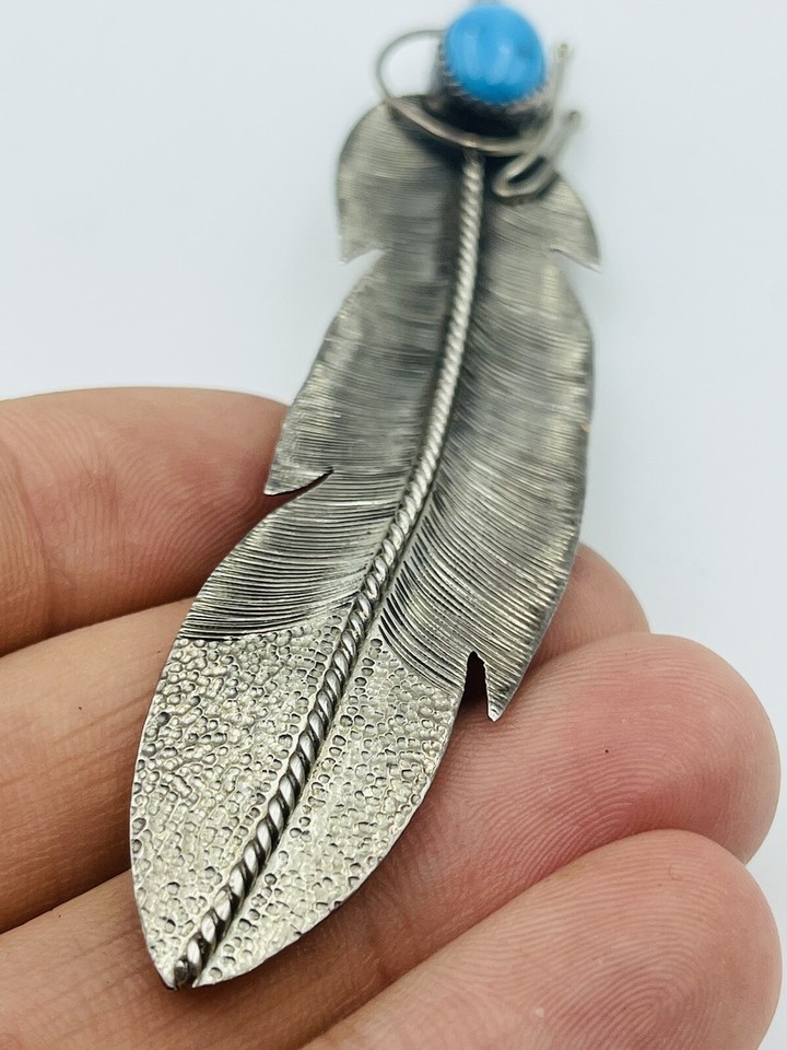 Les Baker Shop Navajo Native American Sterling Silver Blue Turquoise ...