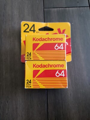 2x Kodak Kodachrome 64 film KR135-24 For Color Slides 24 Exposures Exp ...