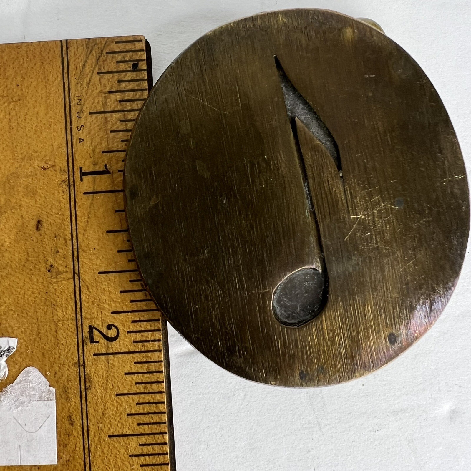 VINTAGE 1987 MUSIC NOTE Belt Buckle Brass DMB stamped - Gem