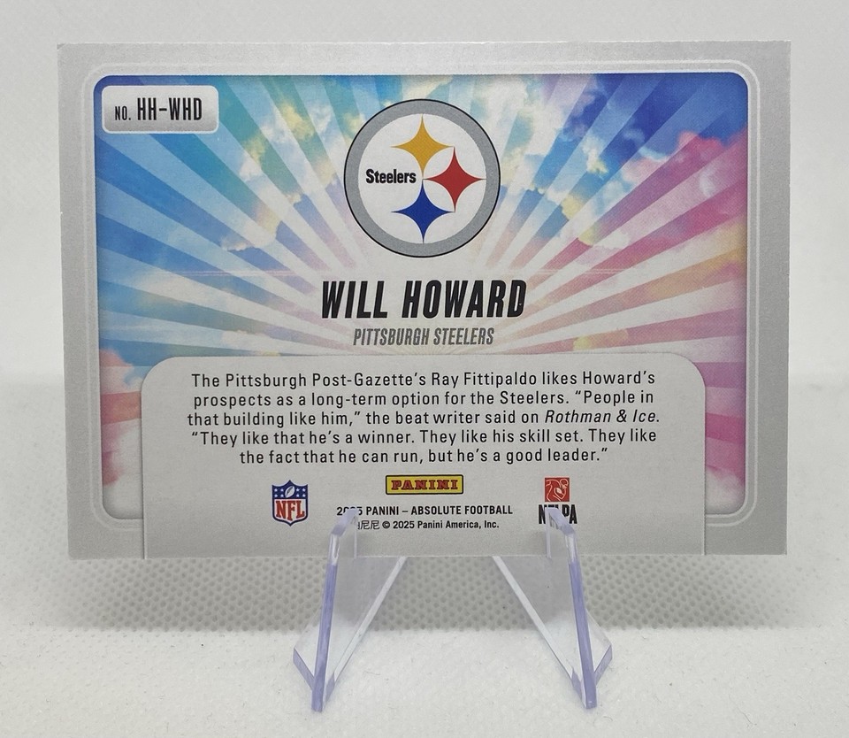 2025 Panini Absolute Will Howard Hog Heaven #HH-WHD (RC) - Steelers | eBay