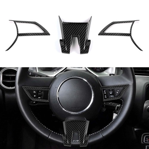 Carbon Fiber Steering Wheel Trim Cover Decoration Kit Interior ...