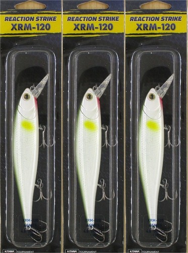 (3) Reaction Strike 4.8" XRM-120 1 Oz Jerkbaits Ayu Brand New In Pack ...
