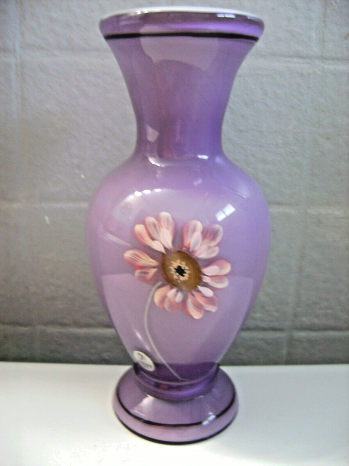 FENTON - P. LAUDERMAN (HP) - LAVENDER OVERLAY VASE - **READ** | eBay