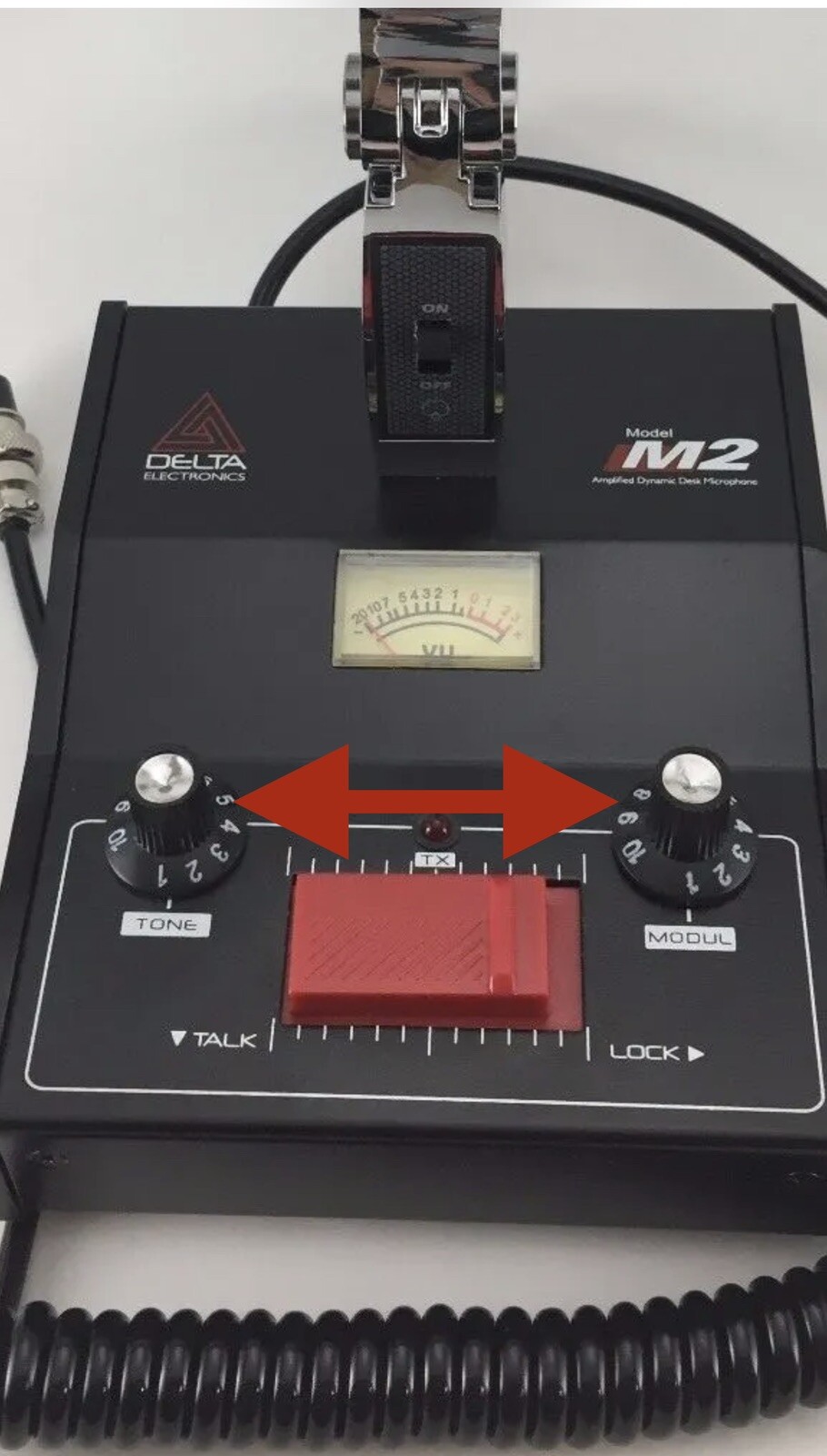 Replacement Knobs (2) For DELTA M2 DYNAMIC POWER BASE MICROPHONE CB MIC ...